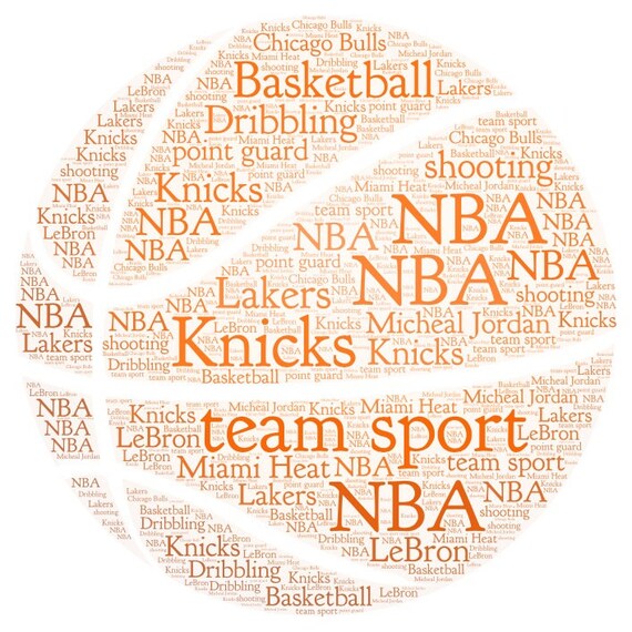 Basketball Word Cloud Digital | Etsy