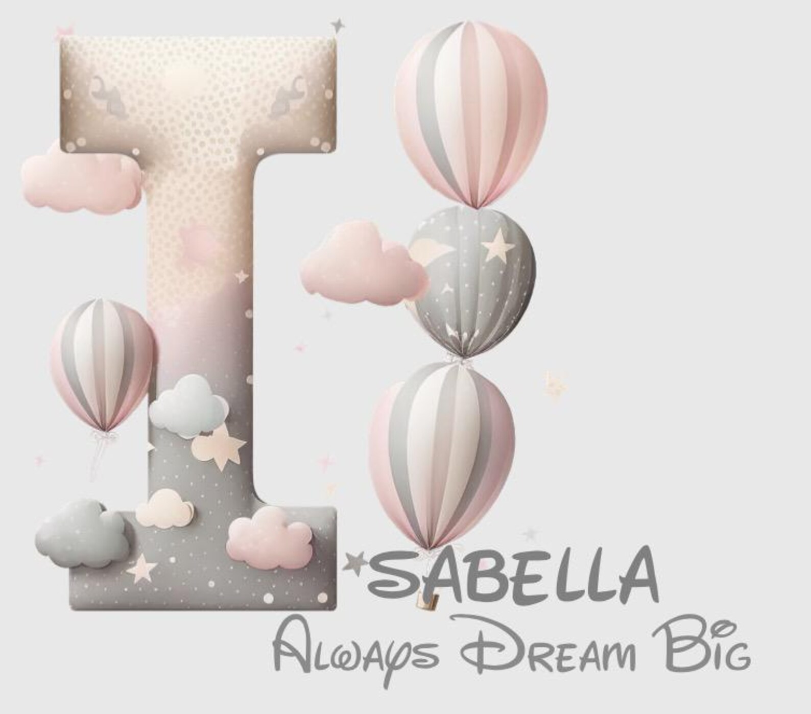Alphabet Hot Air Balloon Letter, Personalized Nursery Decor, Perfect ...