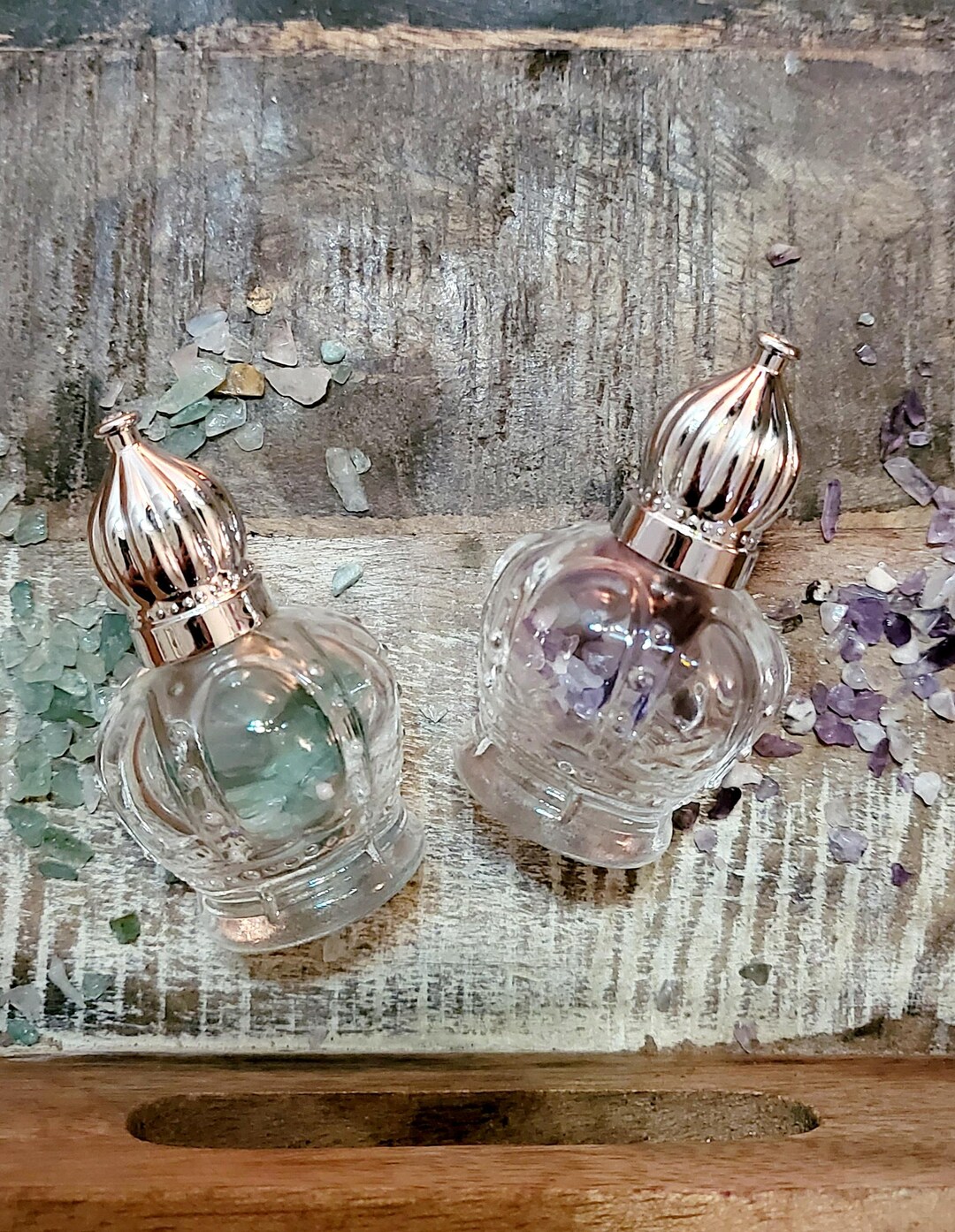 Silver Genie Bottle Roll on Fragrances Choose Your Scent and Stones ...