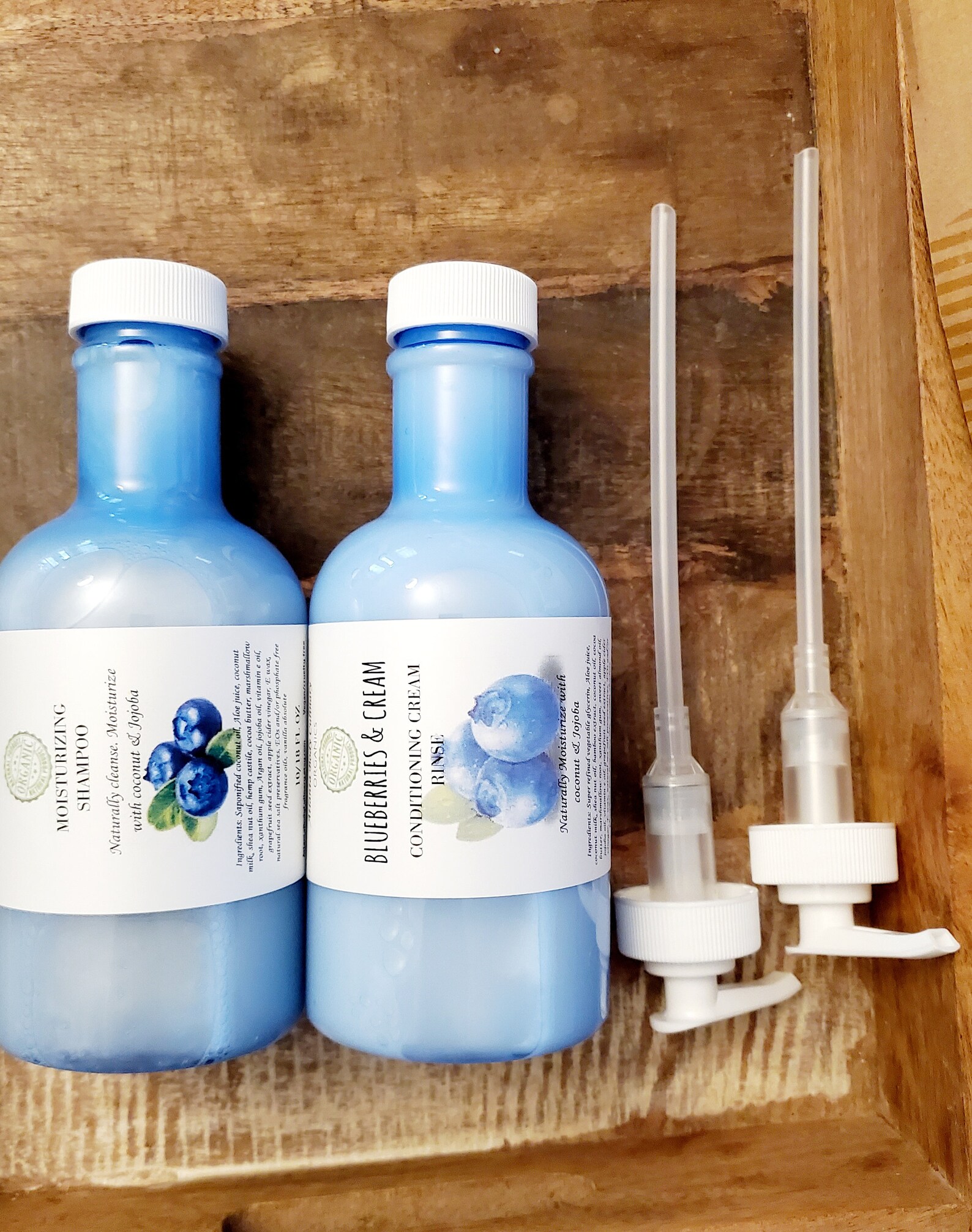 Blueberries & Cream Set Organic Shampoo Organic Hair Conditioner Vegan ...