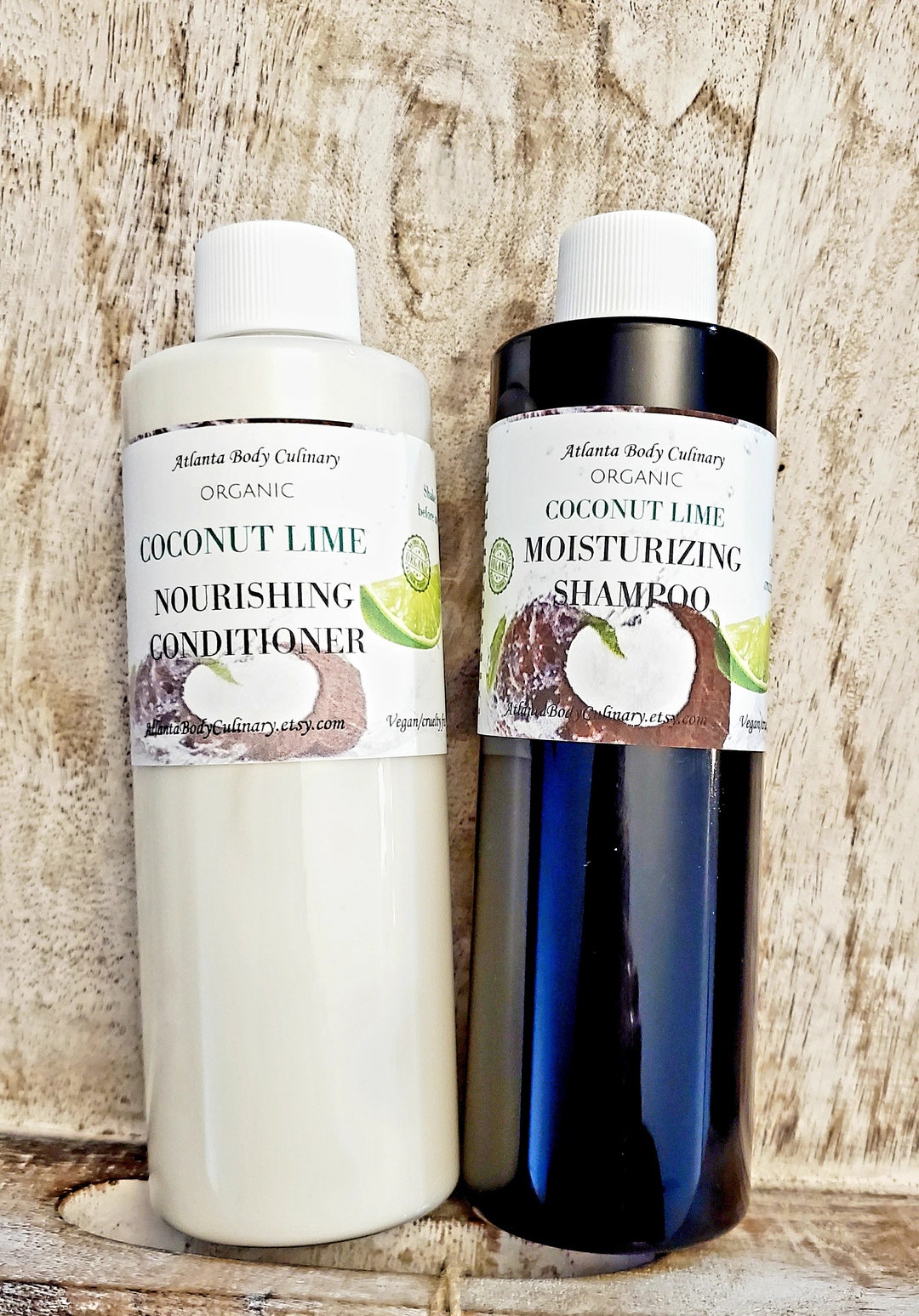 Coconut Lime Set Organic Shampoo Organic Conditioner Vegan - Etsy