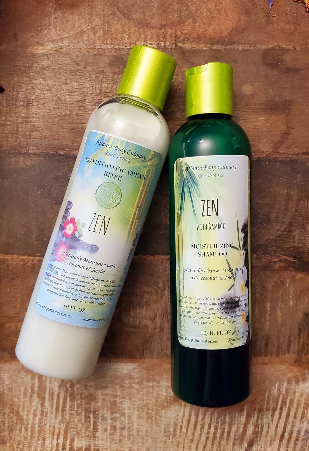 ZEN Set Organic Shampoo Organic Conditioner Vegan Shampoo Vegan Hair ...