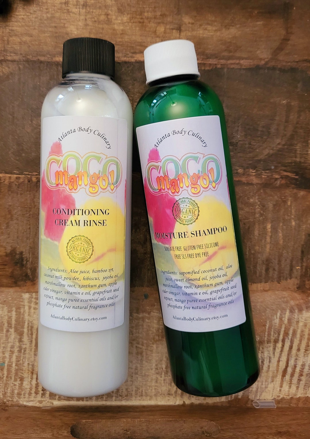 Coconut Mango Set Organic Shampoo & Conditioner Organic Hair ...