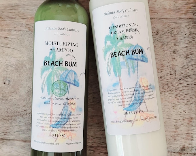 Beach Bum Set Organic Shampoo Organic Hair Conditioner Vegan Shampoo ...