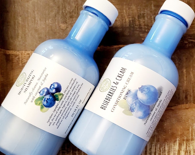 Blueberries & Cream Set Organic Shampoo Organic Hair Conditioner Vegan ...