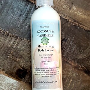 Coconut Cashmere Lotion Limited Edition Organic Body Lotion Cashmere ...