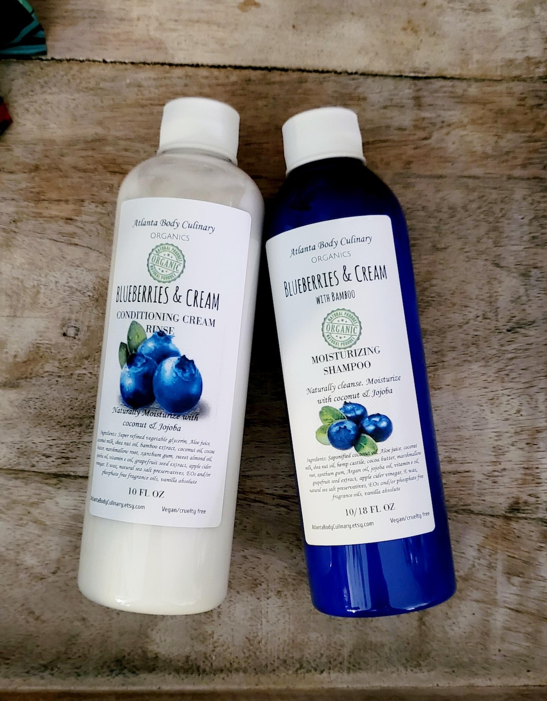 Blueberries & Cream Set Organic Shampoo Organic Hair Conditioner Vegan ...