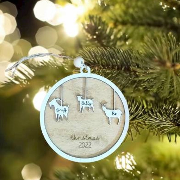 Goat Family Christmas Ornament - Etsy