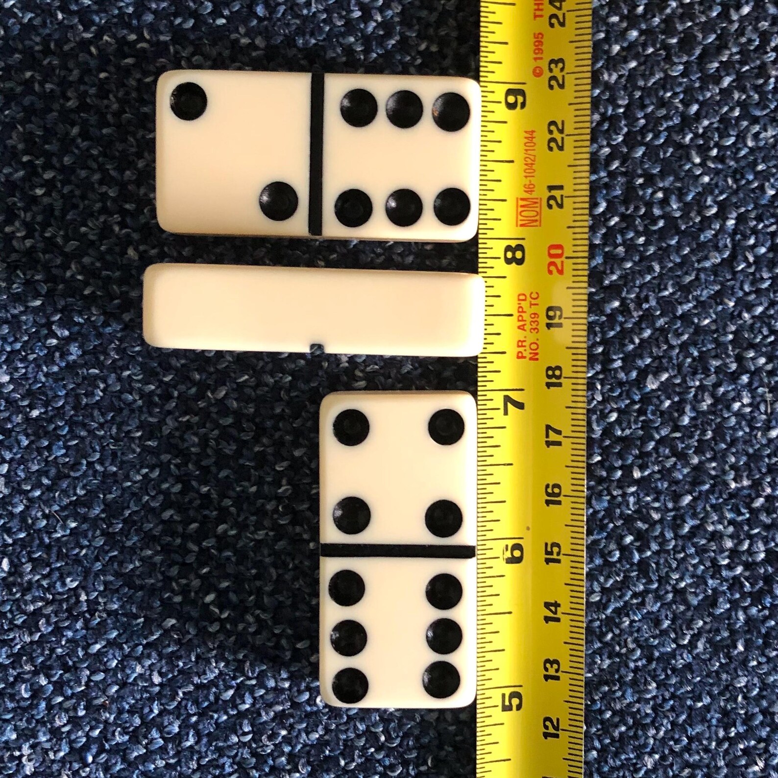 Jumbo Super Thick #816 WHITE Puremco Marblelike Vintage Dominoes; Full ...