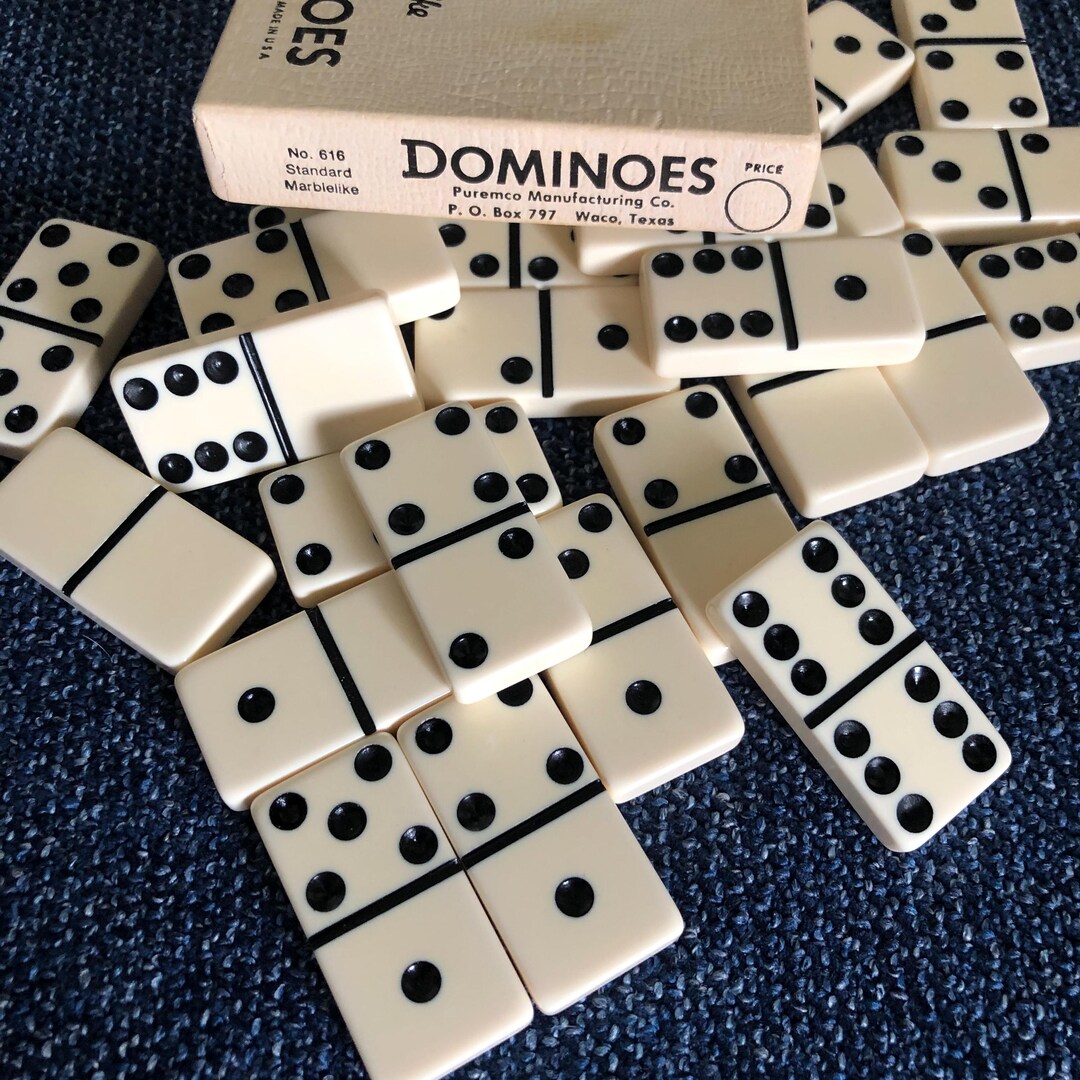 Puremco #616 White Standard Size Marblelike Dominoes. Vintage Double ...