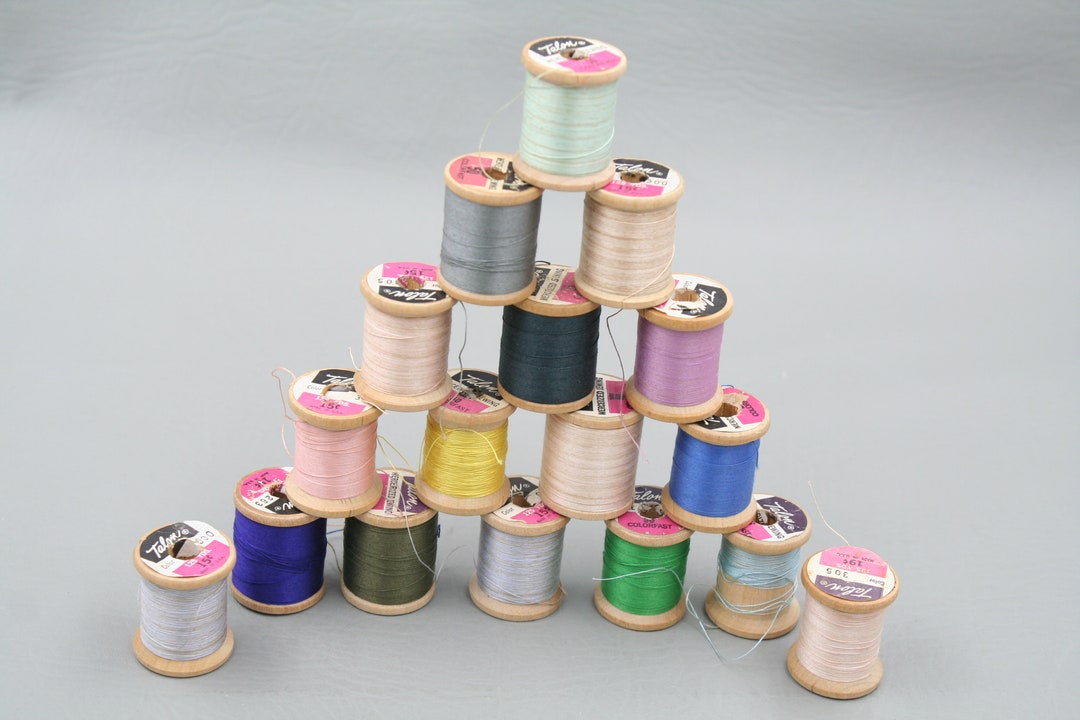 Sewing Thread on Wood Spools, Talon Brand, Vintage - Etsy