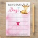Deer Baby Shower Bingo Cards Pink Girl Shower Games | Etsy
