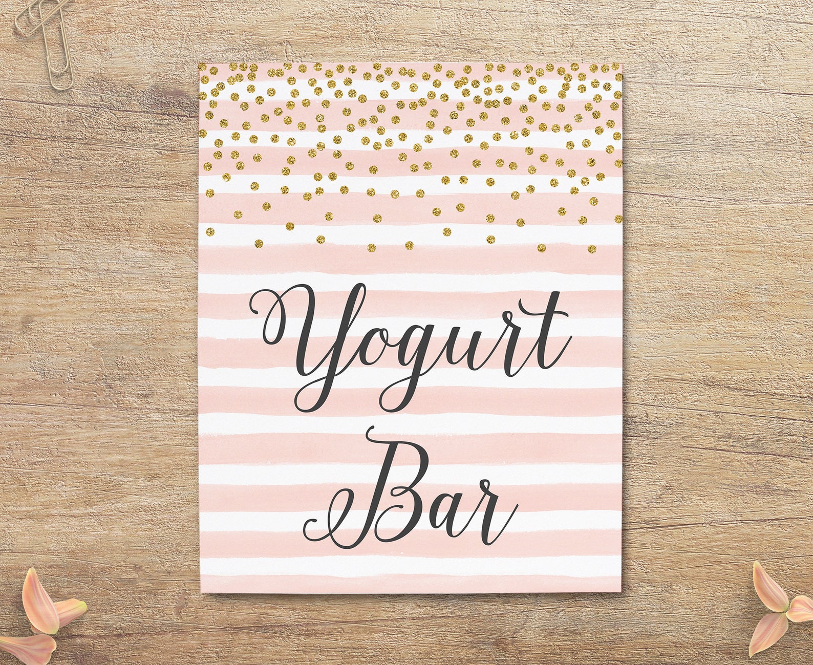 Yogurt Bar Printable Yogurt Bar Sign Bridal Shower Signs - Etsy