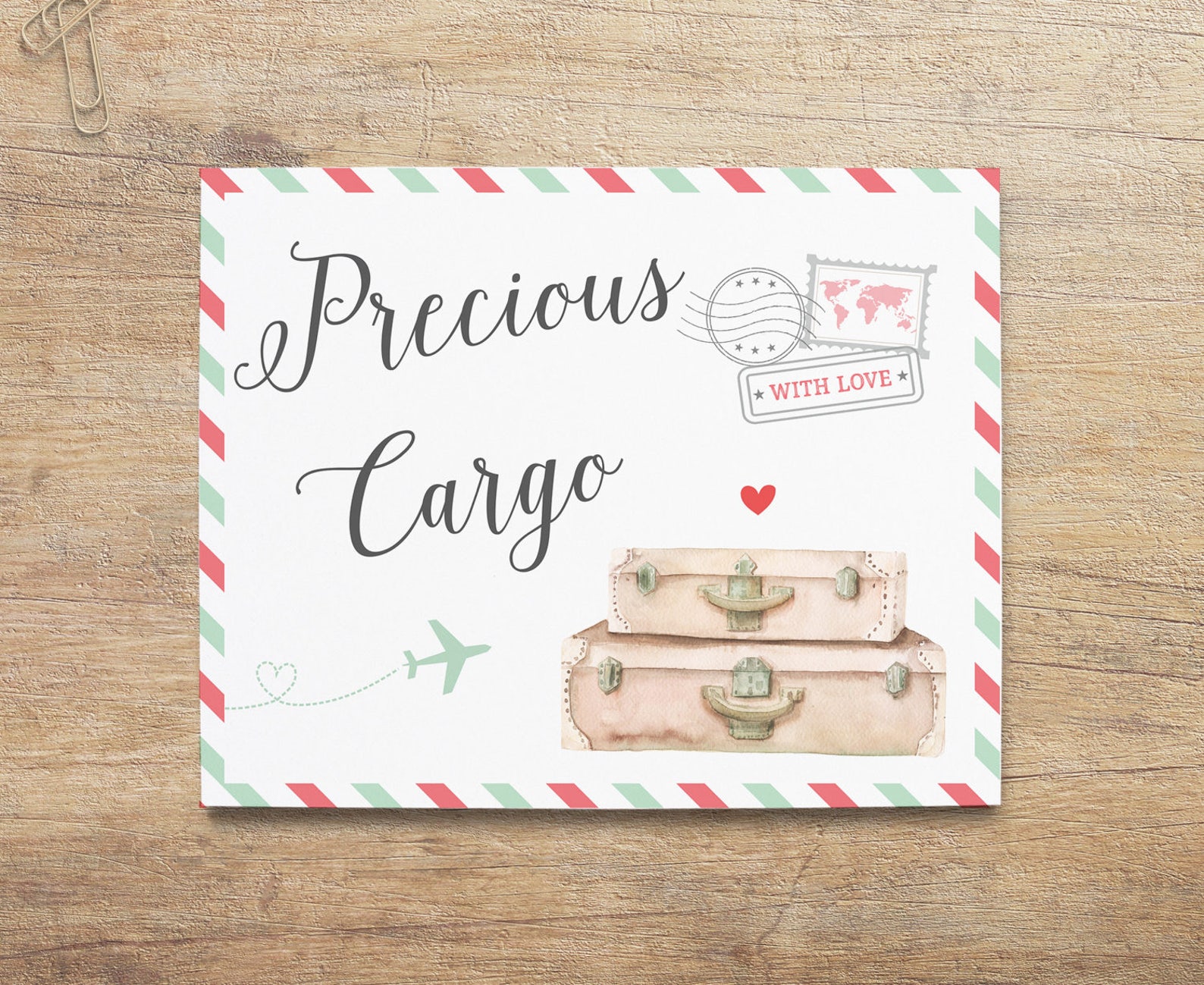Travel Baby Shower Decor Precious Cargo Sign Travel Baby | Etsy