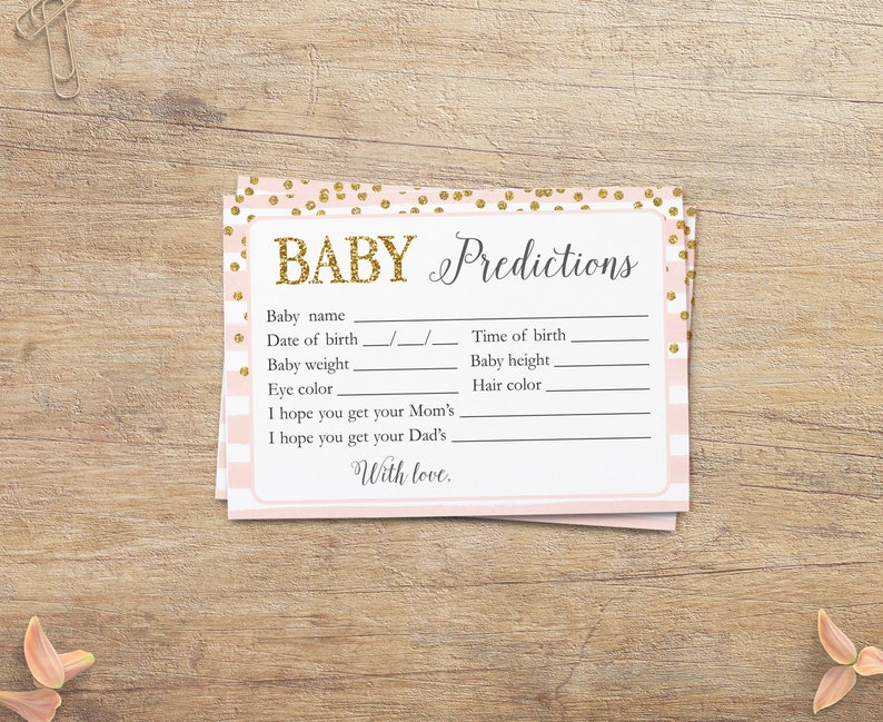 Baby Prediction Cards Baby Shower Predictions Printable - Etsy Australia