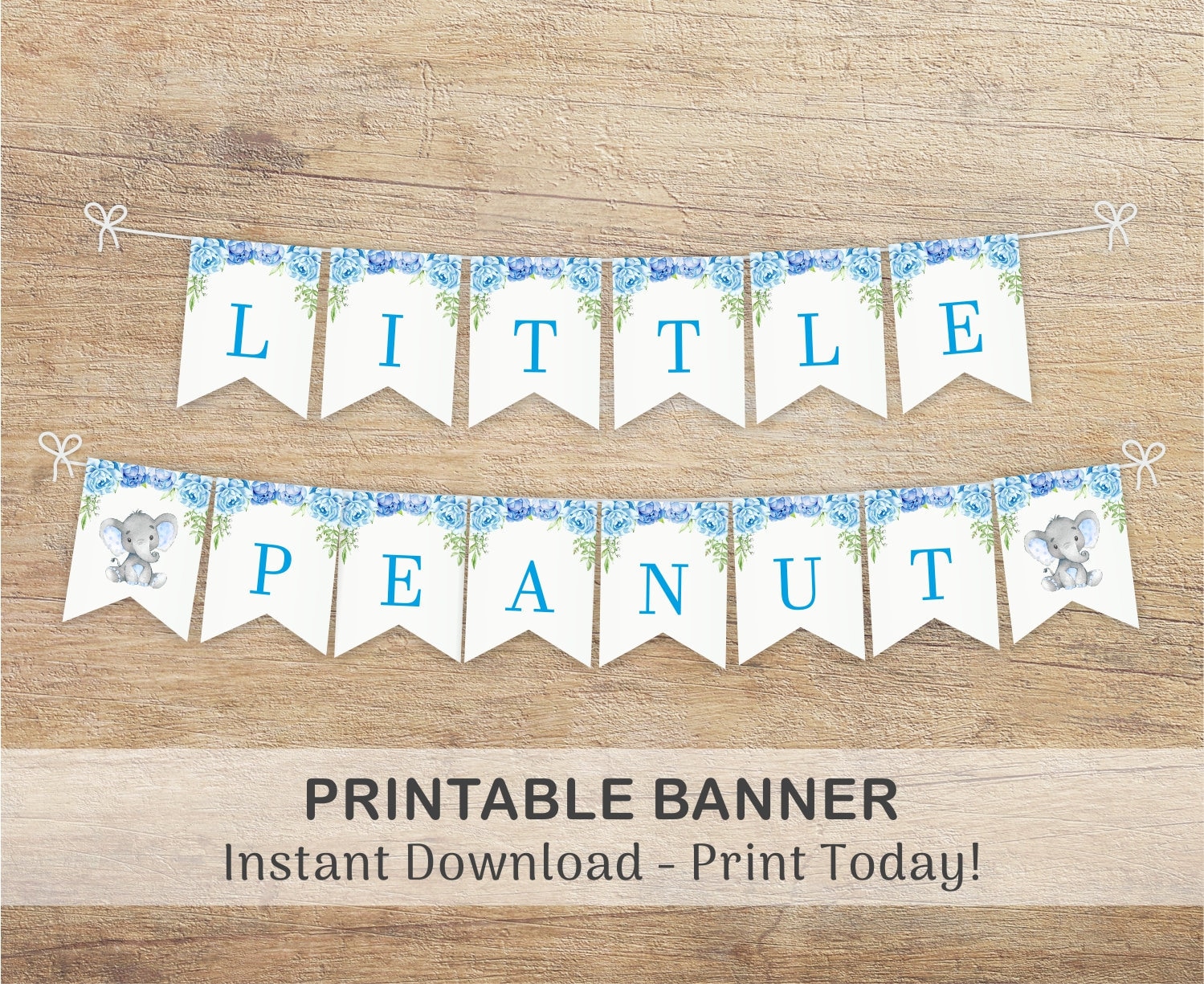 Little Peanut Banner Printable Bunting Flags DIY Banner - Etsy