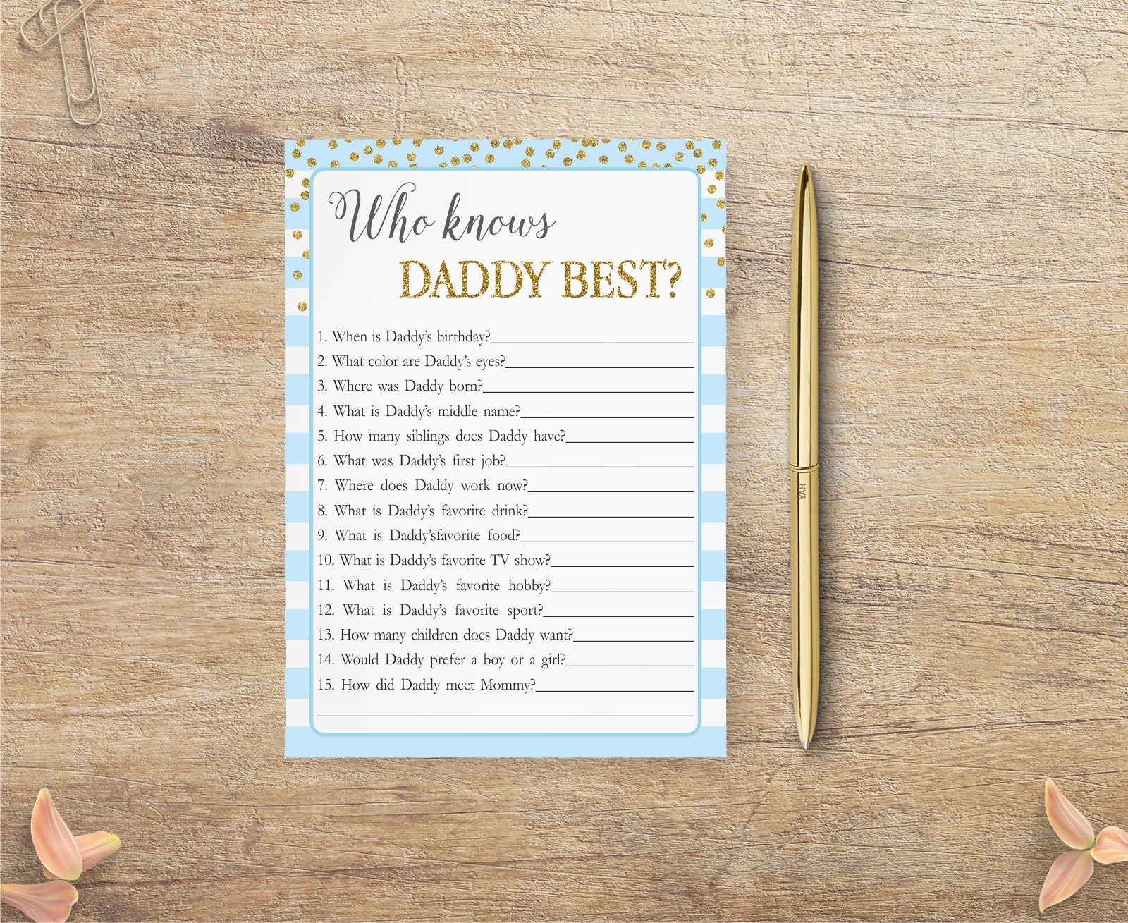 Who Knows Daddy Best Daddy to be Quiz How Well Do You Know | Etsy