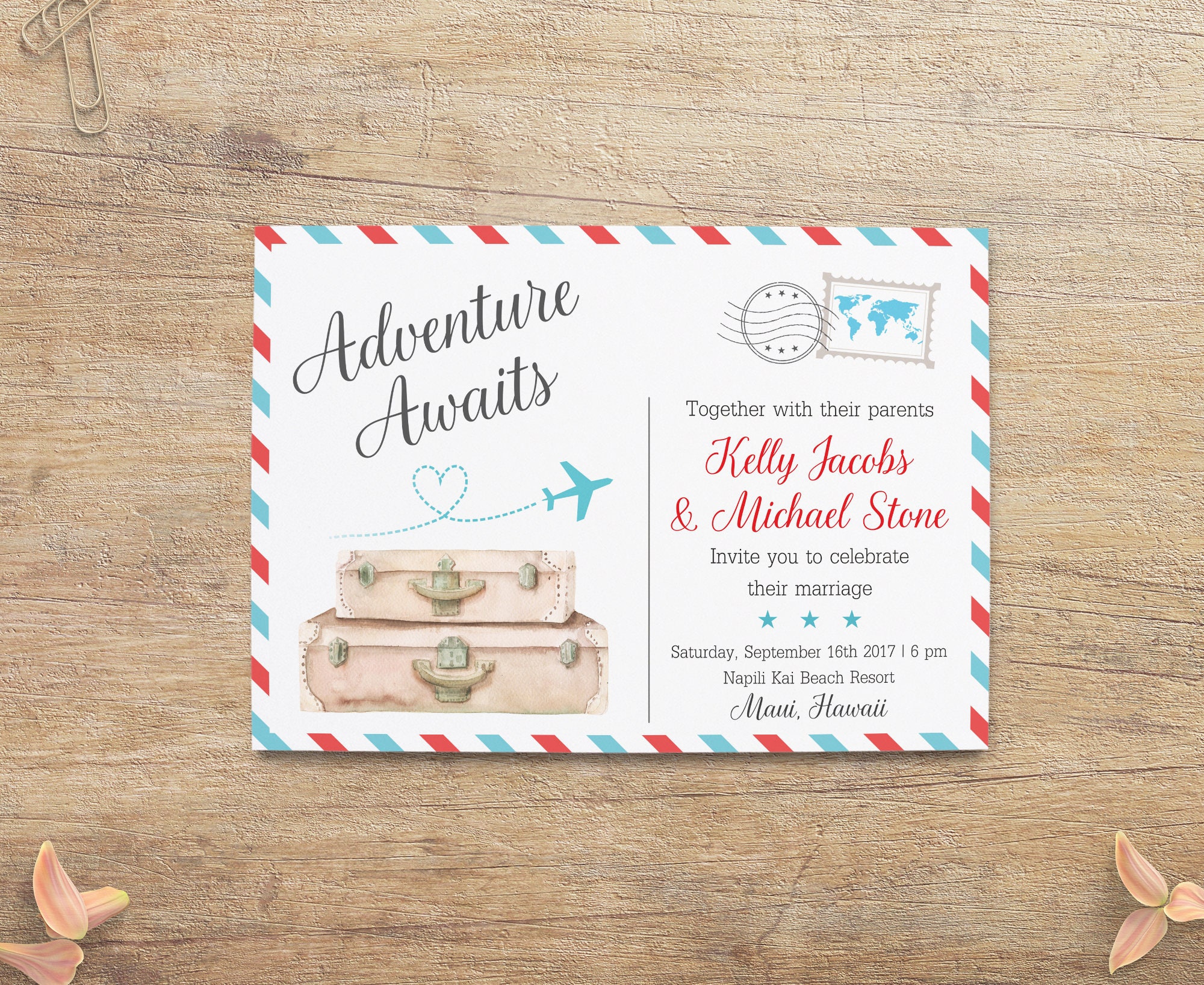 Travel Wedding Destination Wedding Invitations World Theme | Etsy