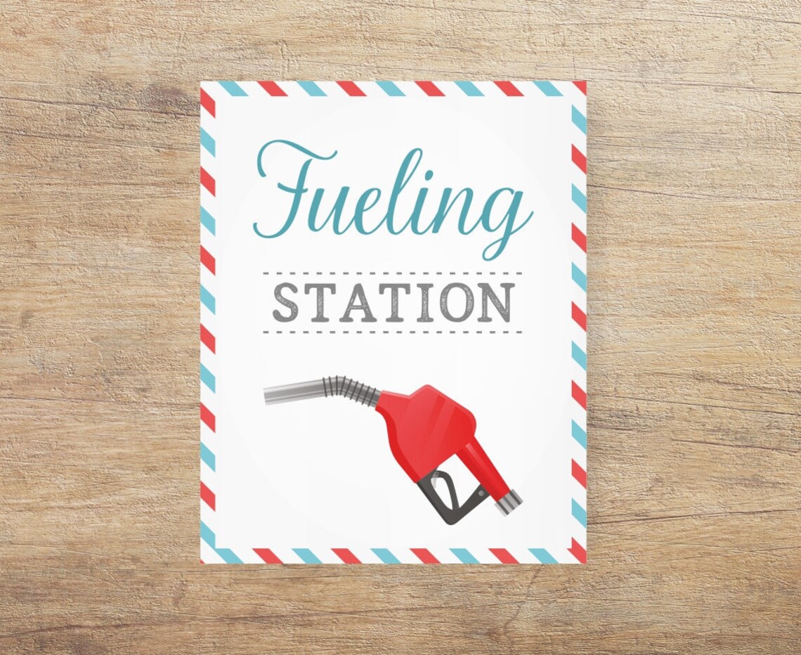 Fueling Station Sign Jet Fuel Airplane Party Decor Rally - Etsy
