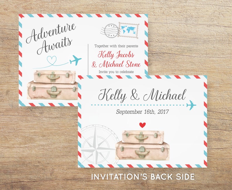 Travel Wedding Destination Wedding Invitations World Theme - Etsy