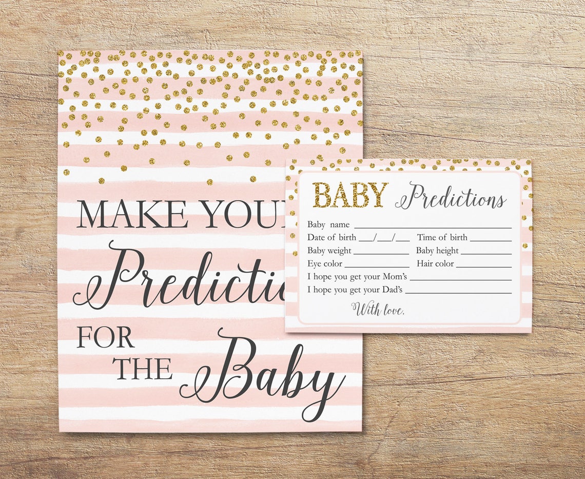 Baby Prediction Cards Baby Shower Predictions Printable - Etsy Australia