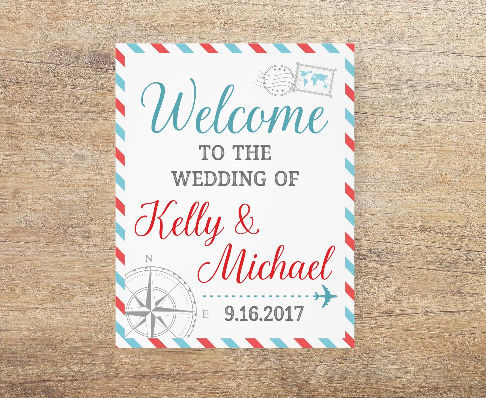 Travel Wedding Welcome Sign Destination Wedding Decor | Etsy