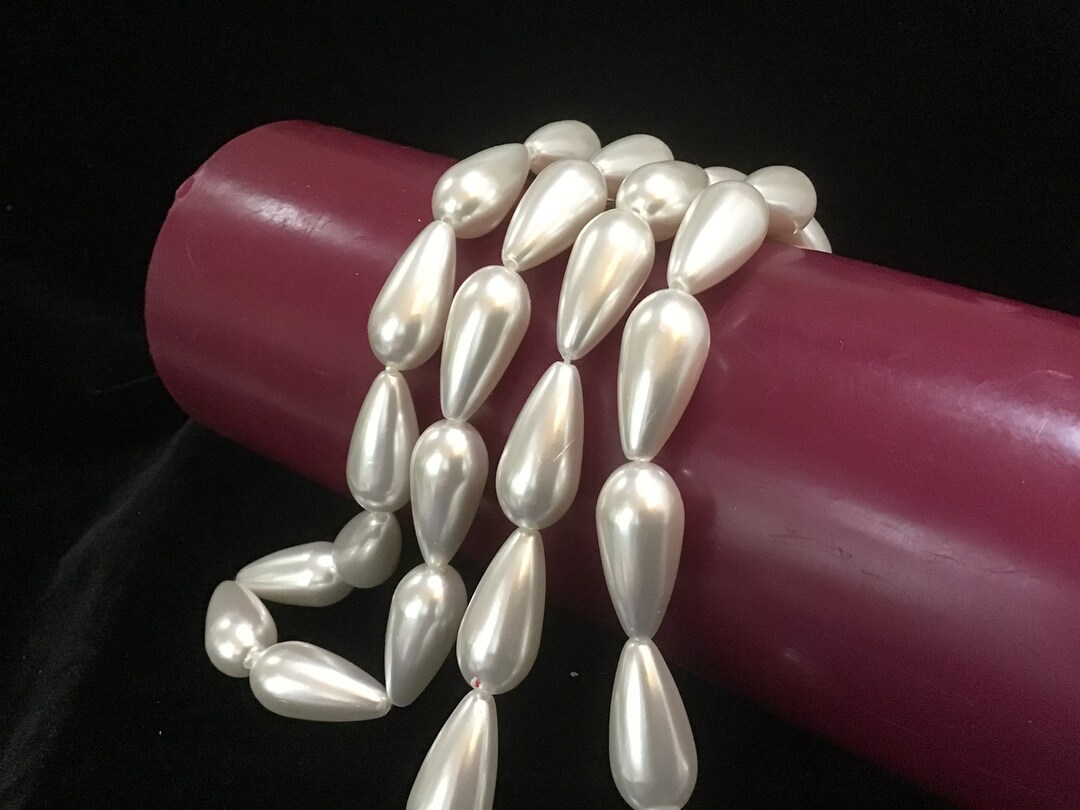 12 X 24 Mm Teardrop Acrylic Pearls - Etsy