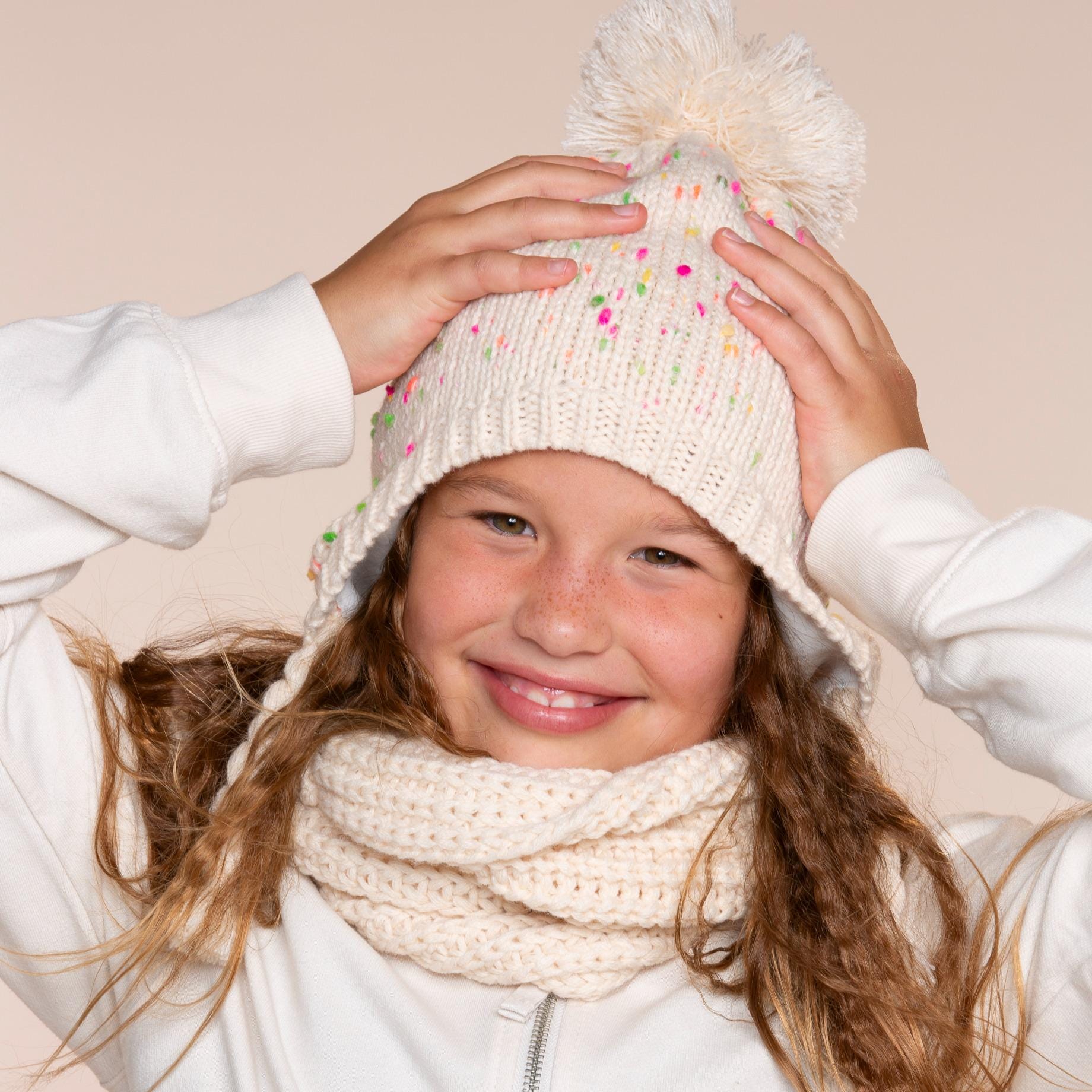 Girls Warm Knit Earflap Hat, Fleece Lined Cold-weather Essential ...