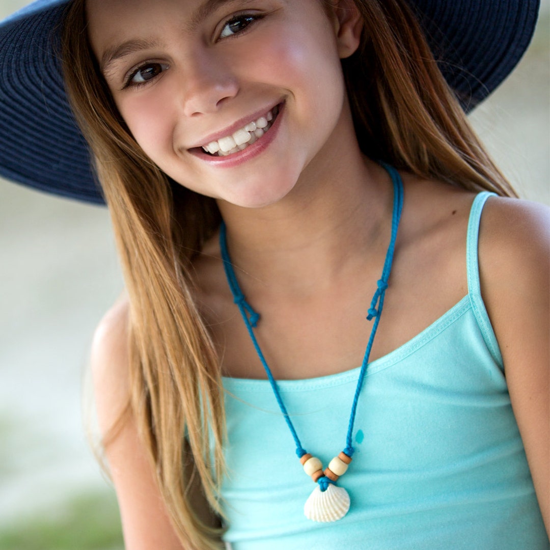 Girls Seashell Natural Cord Necklace - - Etsy
