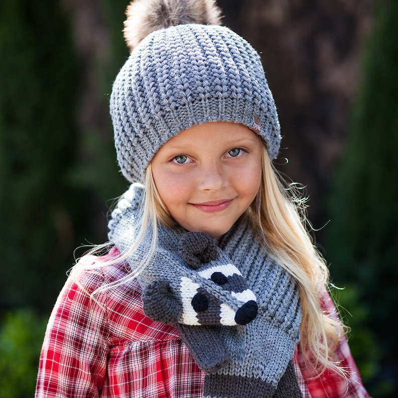 Raccoon Scarf Snap Closure Grey - Etsy