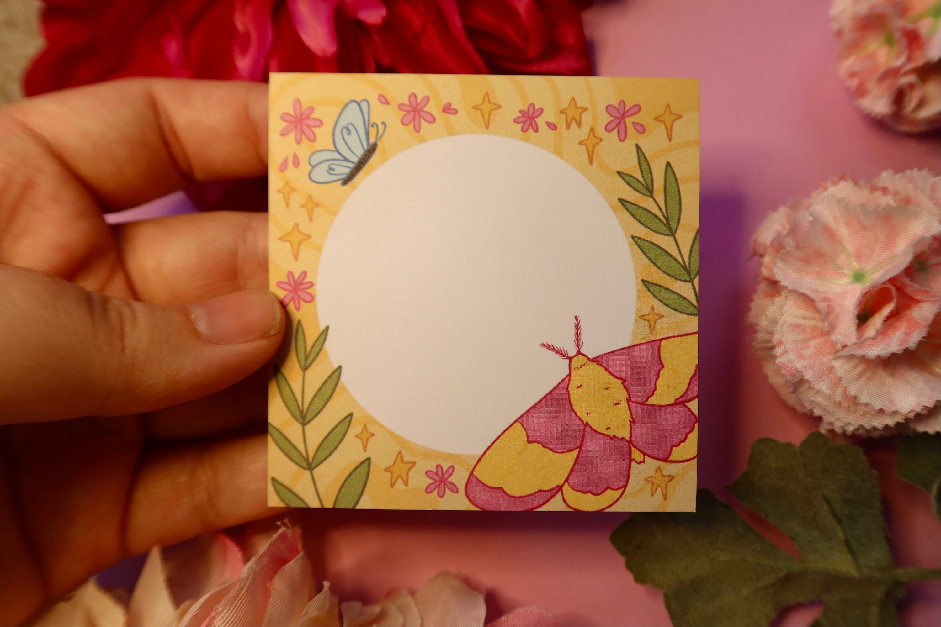 Garden Moth Sticky Note Pad Cute Moth Memo Pads | Etsy