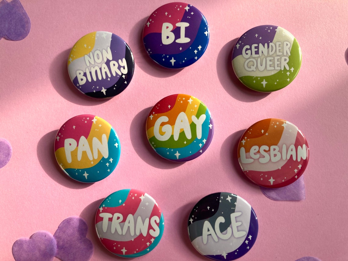 LGBTQ Identity Pins Pride Flag Buttons - Etsy