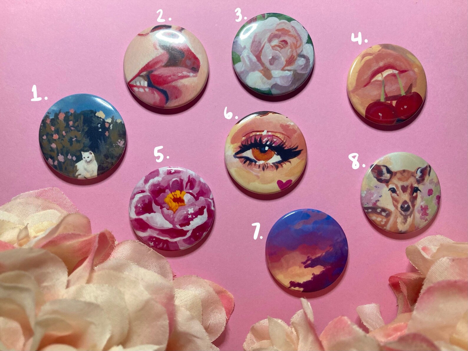 Art Badges 1.5 Aesthetic Painting Pins | Etsy