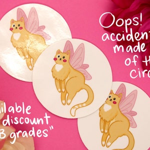 Fairy Cat 3" Vinyl Illustration Sticker - Fairycore Orange Kitten ...