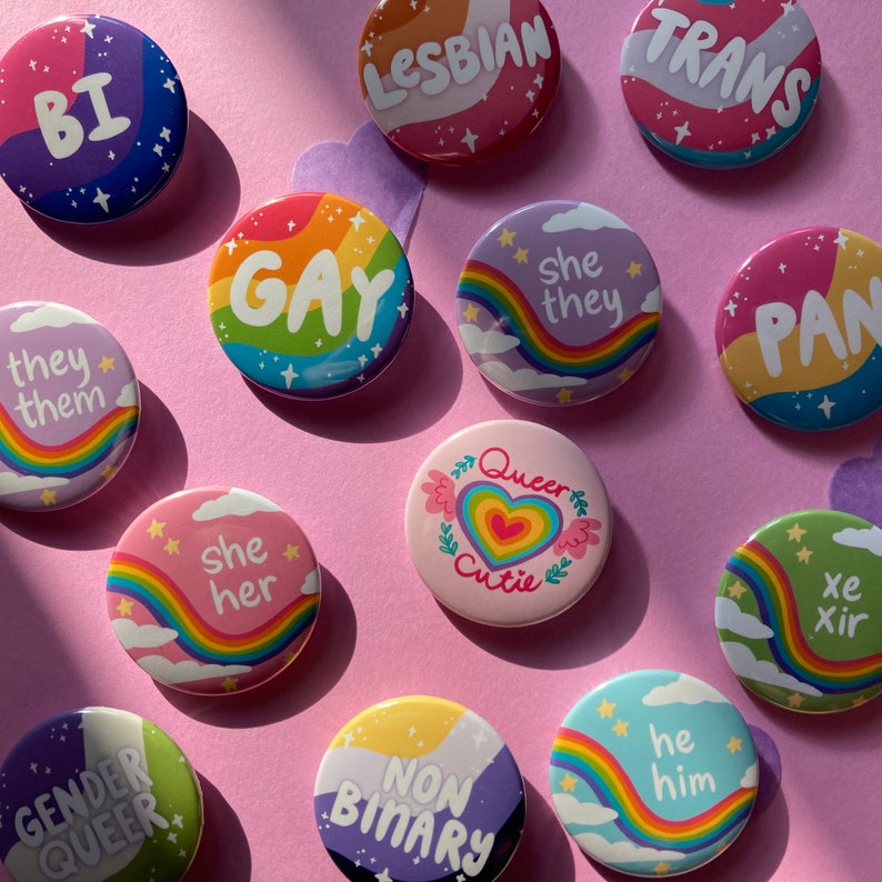 LGBTQ Identity Pins Pride Flag Buttons - Etsy