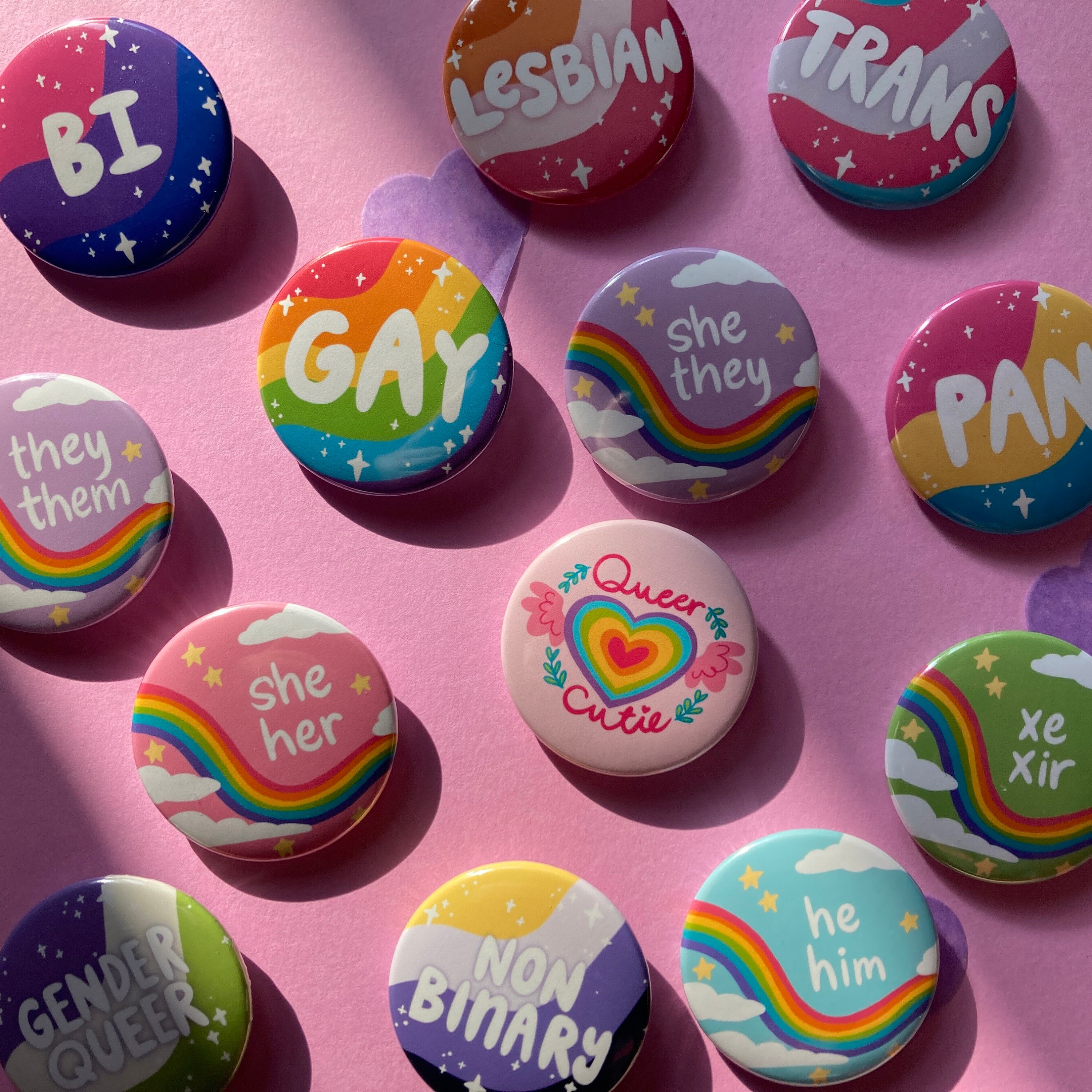 LGBTQ Identity Pins Pride Flag Buttons - Etsy