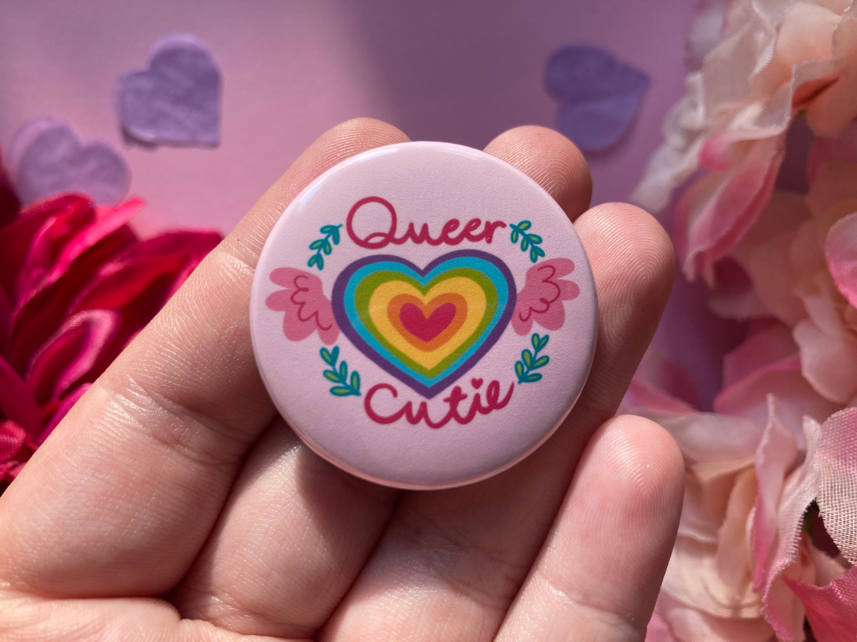 Queer Cutie Pins Cute Queer Pride Button - Etsy