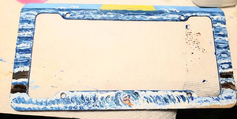Surfing Custom Hand Painted Personalized License Plate Frame - Etsy