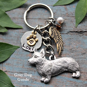 Corgi Memorial Key Chain, Pet Memorial Key Chain, Pembroke Corgi Key ...