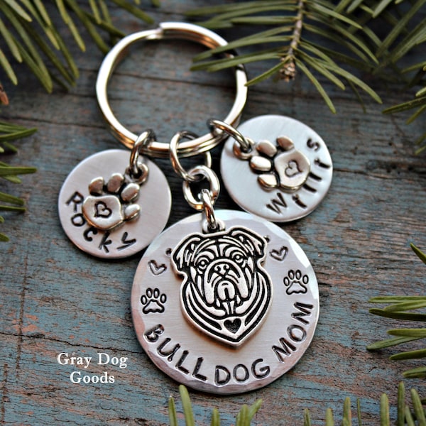 Bulldog Key Chain - Etsy