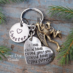 Frog Memorial Key Chain, Frog Remembrance Gift, Loss of Frog, Frog ...