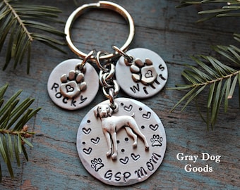 German Shorthaired Pointer Key Chain, GSP Key Ring, German Shorthair ...