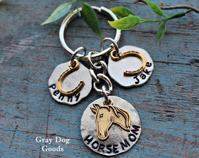 Horse Mom Key Chain, Personalized Horse Key Chain, Gift for Horse Lover ...
