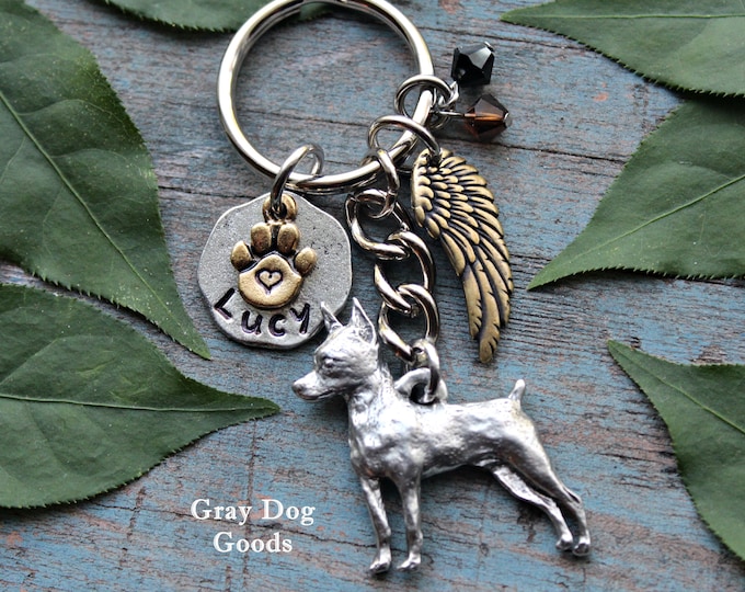 Miniature Pinscher Memorial Keychain, Pet Memorial Keychain, Min Pin ...