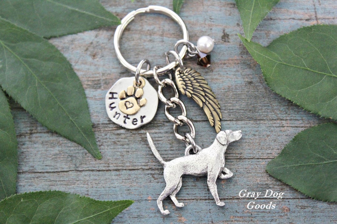 English Pointer Memorial Keychain, Pet Memorial Keychain, Pointer Key ...