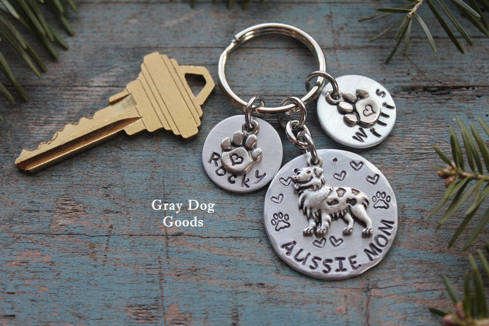 Australian Shepherd Key Chain Aussie Mom Personalized Aussie - Etsy