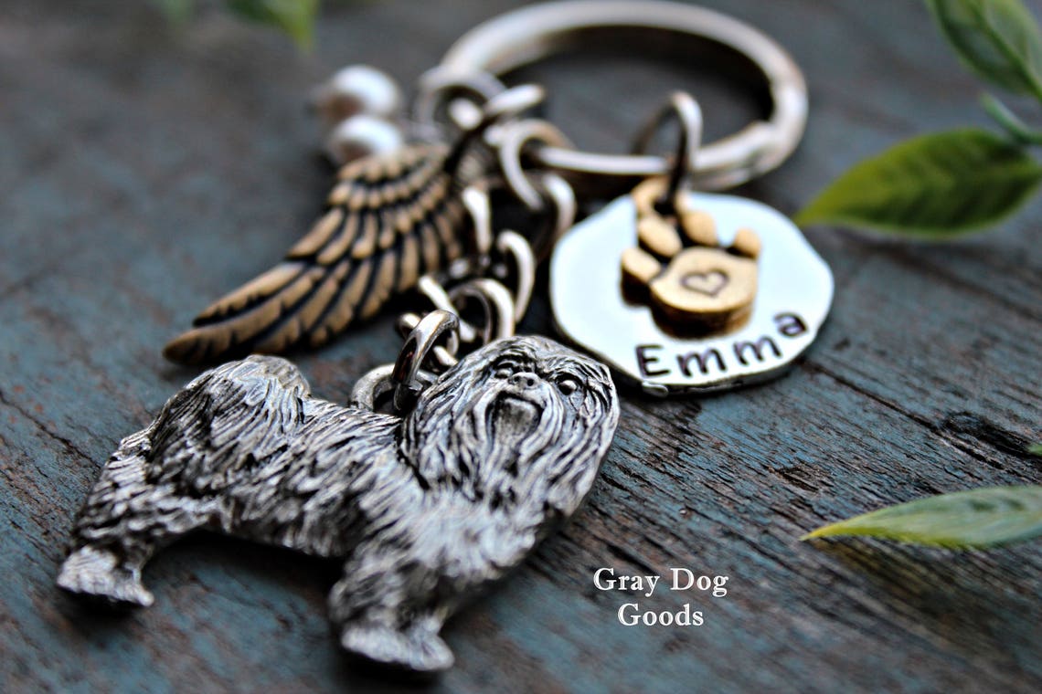 Maltese Memorial Key Chain, Pet Memorial Key Chain, Maltese Key Chain ...