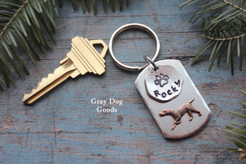 German Shorthaired Pointer Key Chain, Personalized German Shorthair Key ...