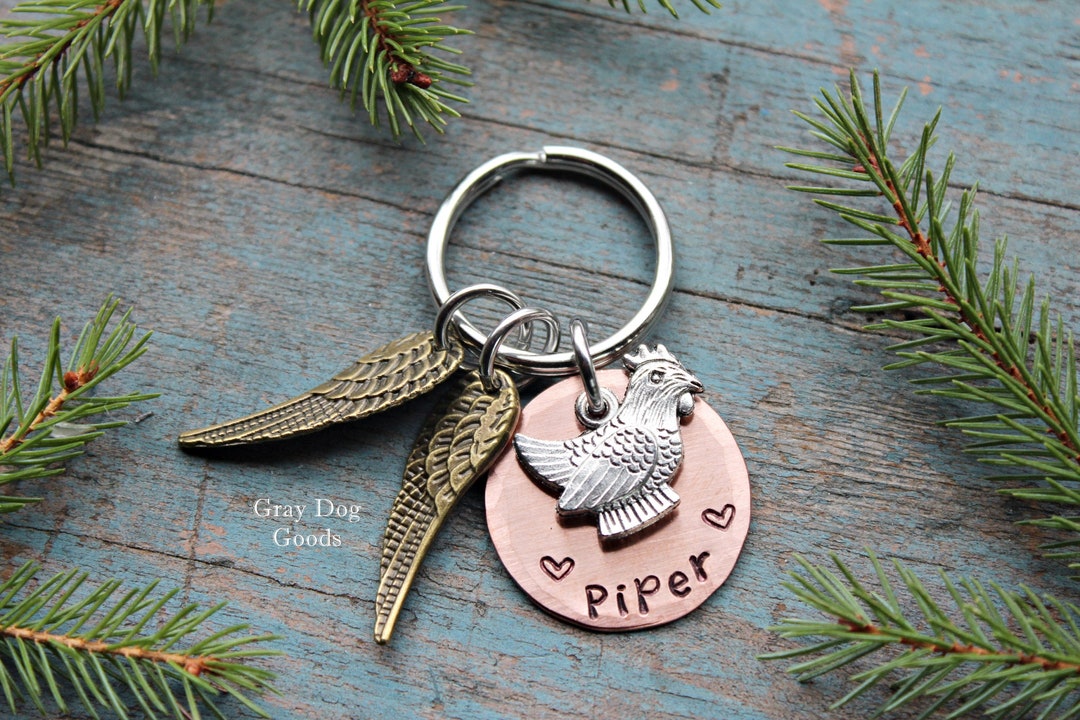 Chicken Memorial Key Chain, Chicken Remembrance Gift, Pet Chicken ...