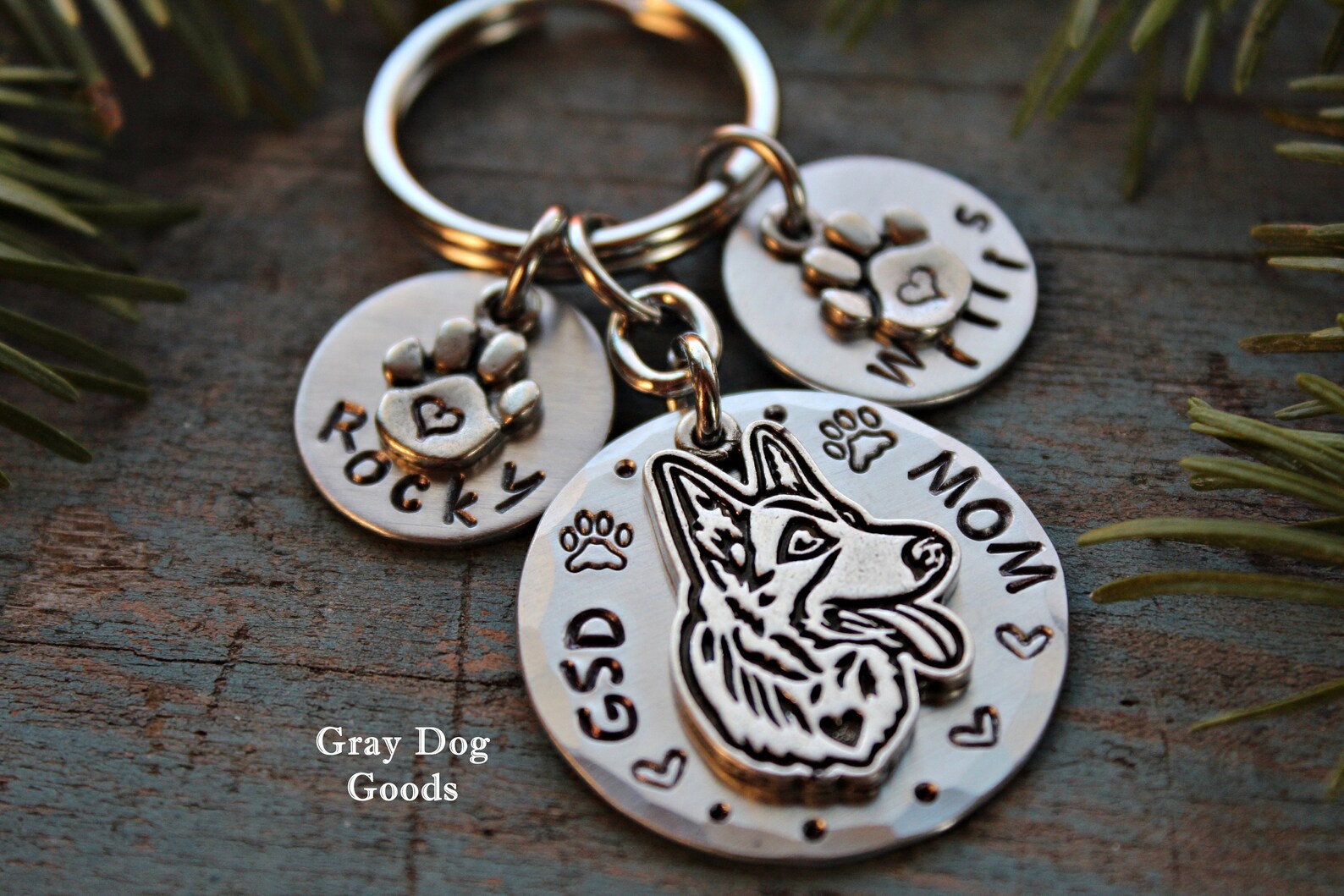 German Shepherd Key Chain, German Shepherd Mom, Personalized GSD Key ...